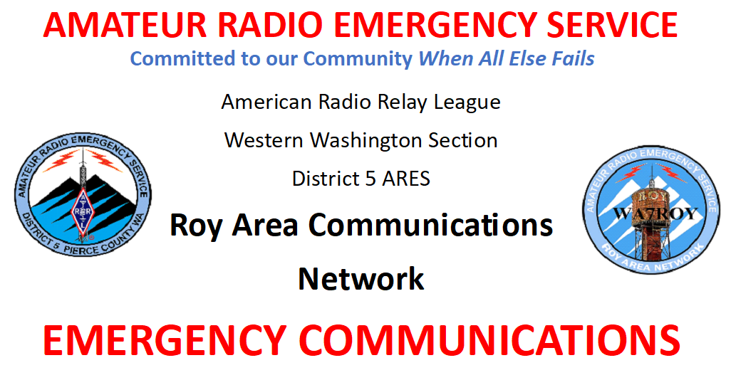 ARRL Clubs - ROY AREA COMMUNICATIONS NETWORK