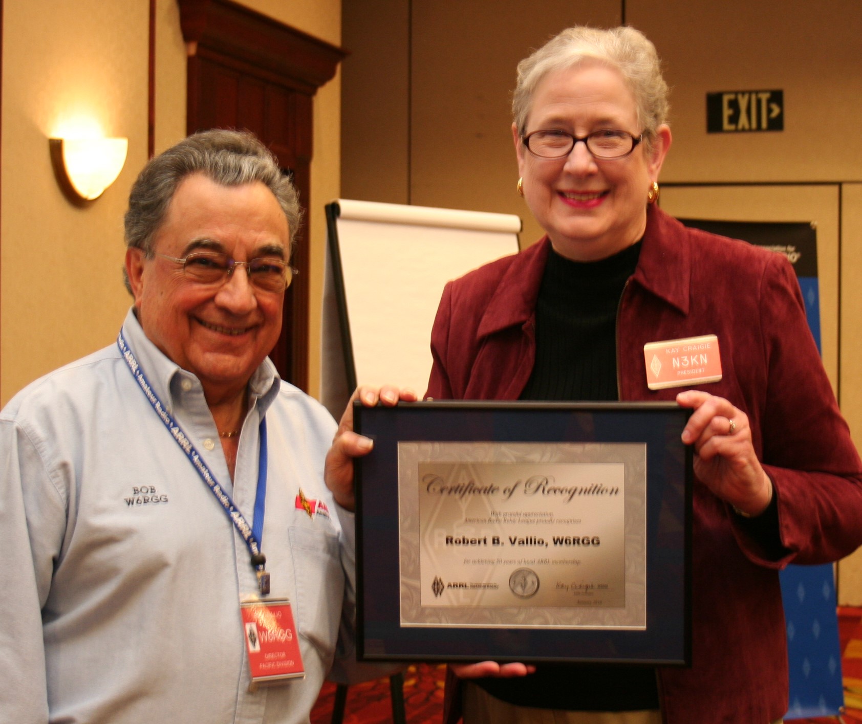 Outgoing ARRL CEO David Sumner, K1ZZ, Honored with ARRL President’s Award